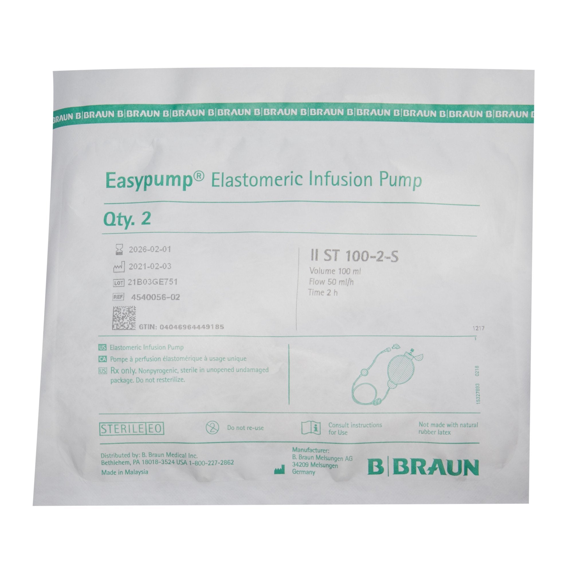 Elastomeric Pump Easypump II Gravity Disposable 100 mL Capacity 100 mL ...