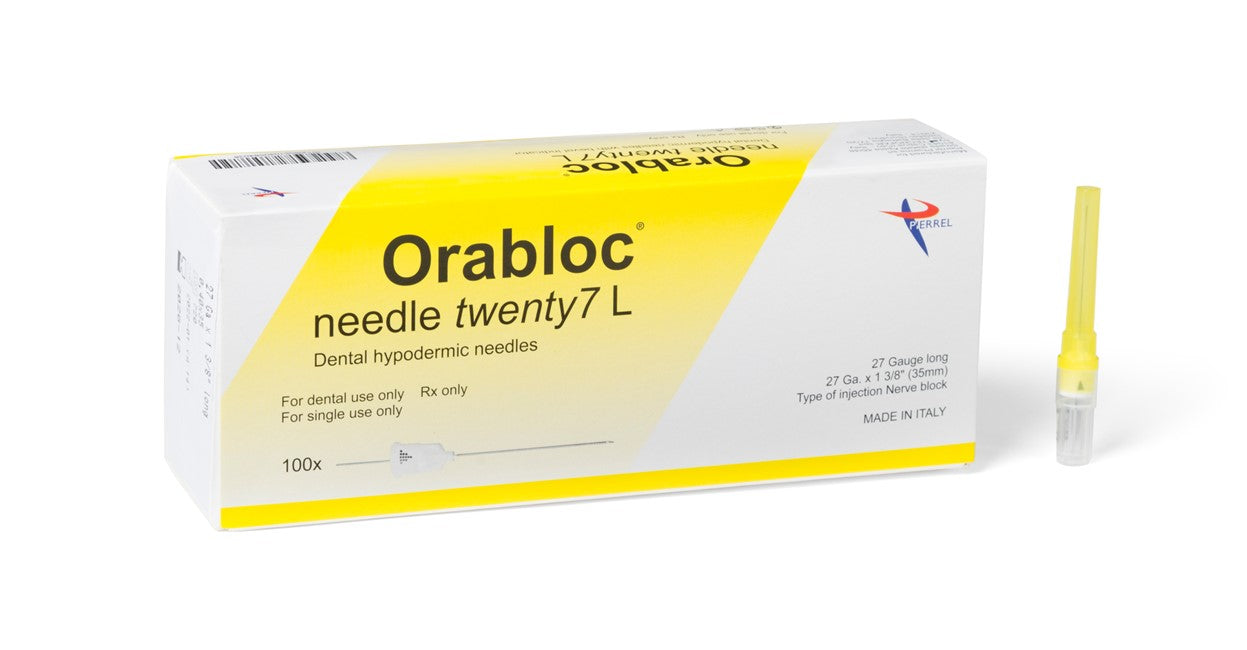Orabloc Plastic Hub Nerve Block Dental Needle, 27G Long, 100/Bx ...