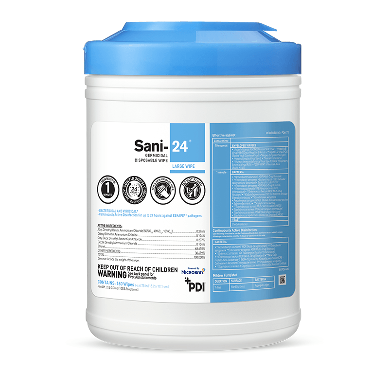 Sani-24 Germicidal Disposable Wipe - PDI | SurgiMac Dental District ...